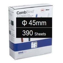 Plastic Binding Combs PK/50 45mm (390 Sheets) Black